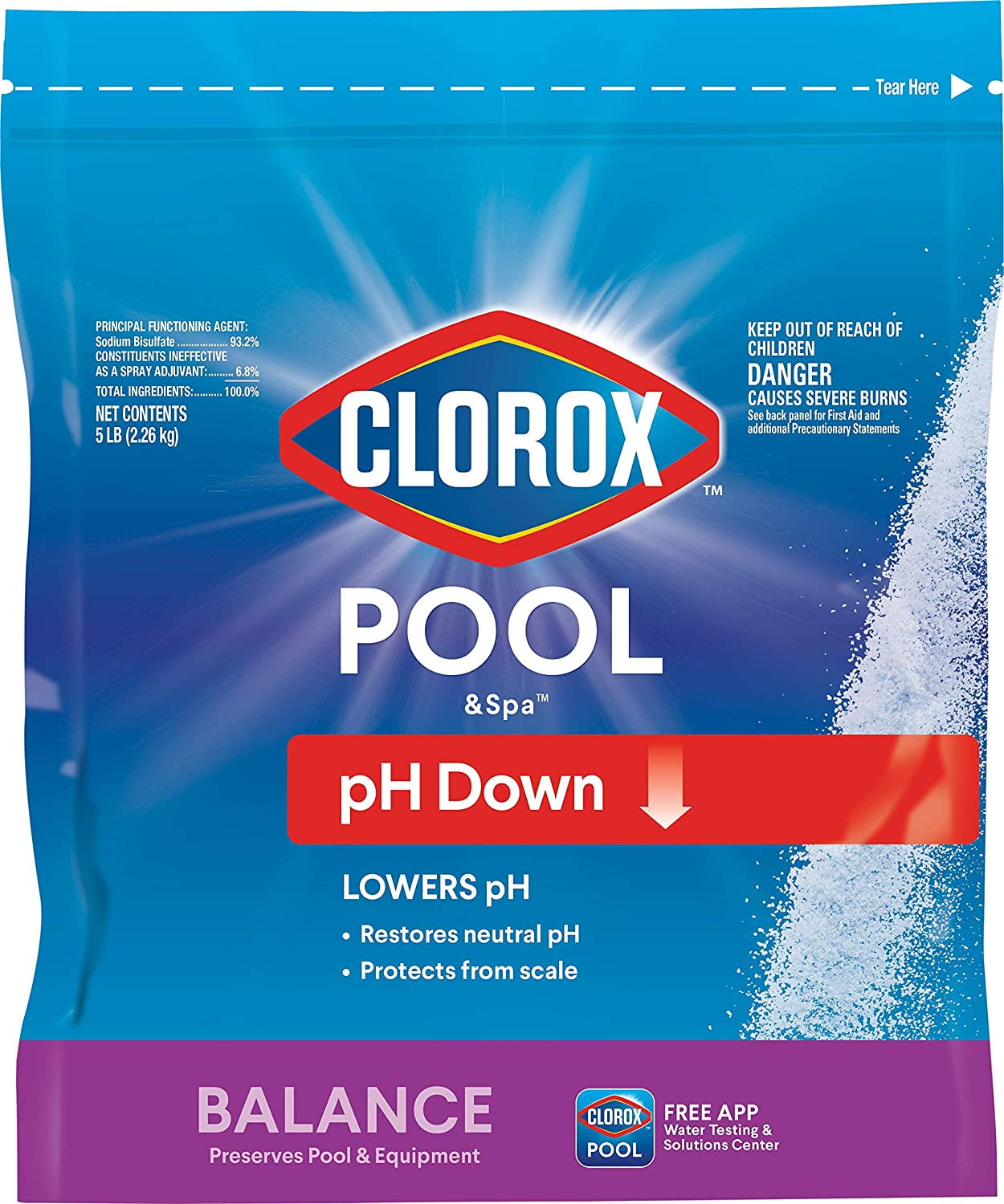 Clorox Pool&Spa pH Down, 5 lb - Swimming Pool Chemical for Salt Spa ...