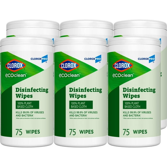 CloroxPro Clorox EcoClean Disinfecting Wipes, Multipurpose 100% Plant ...