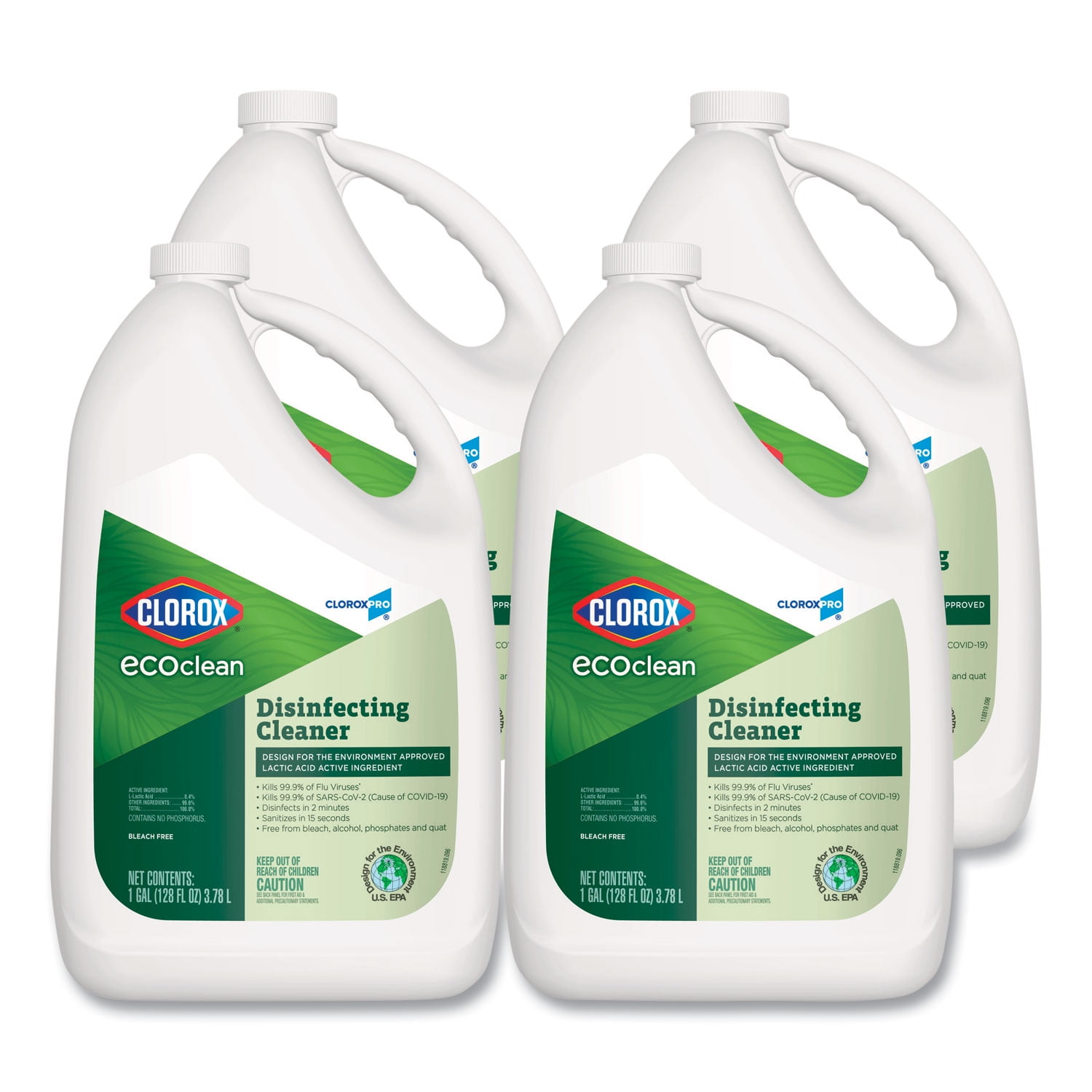 Clorox Pro EcoClean Disinfecting Cleaner, Unscented, 128 oz Refill ...
