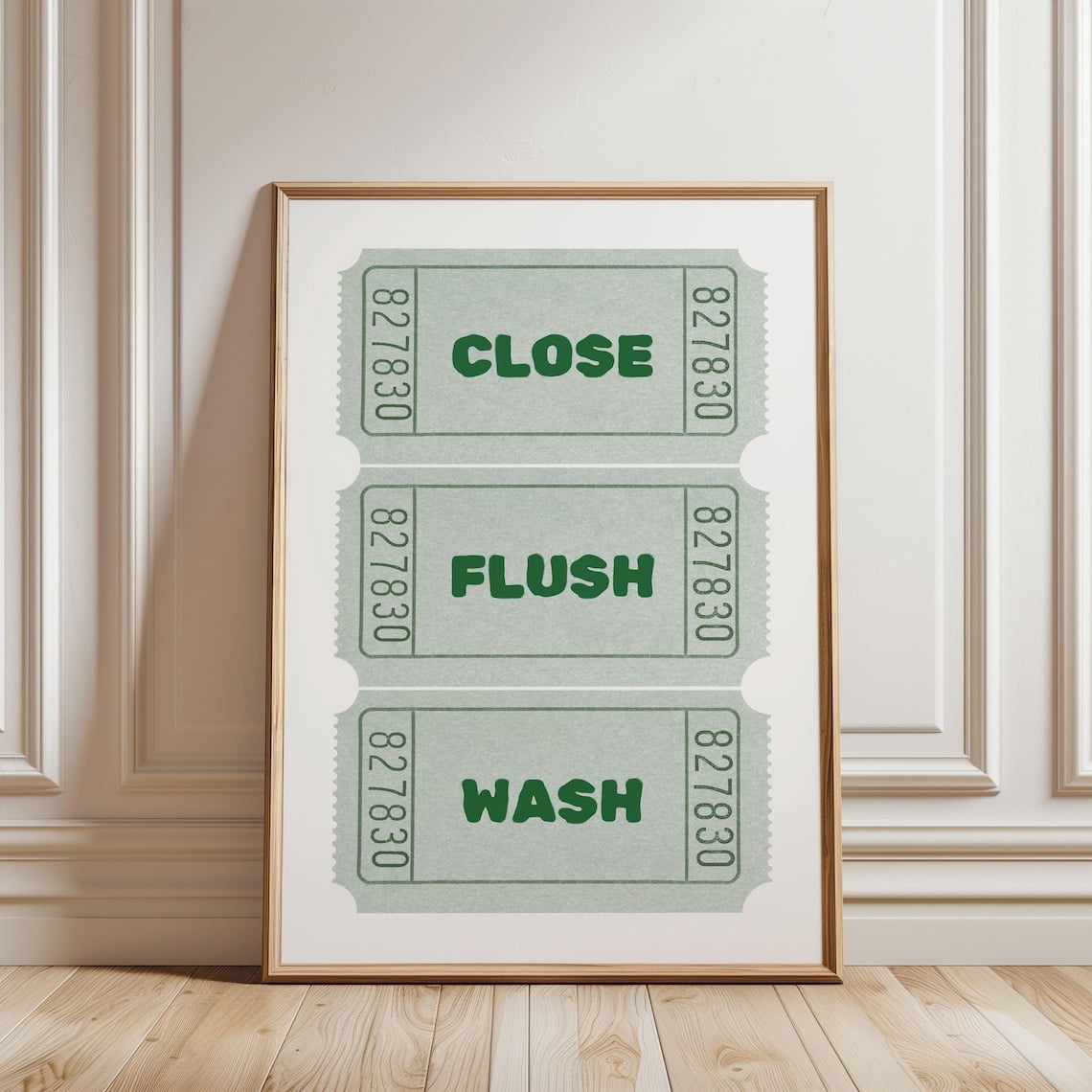 Close Flush Wash Bathroom Tet Rules Poster |Saga Green White Te Poster ...