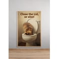 Close The Lid Cat Poster Funny Restroom Bathroom Art Unframed Paper ...