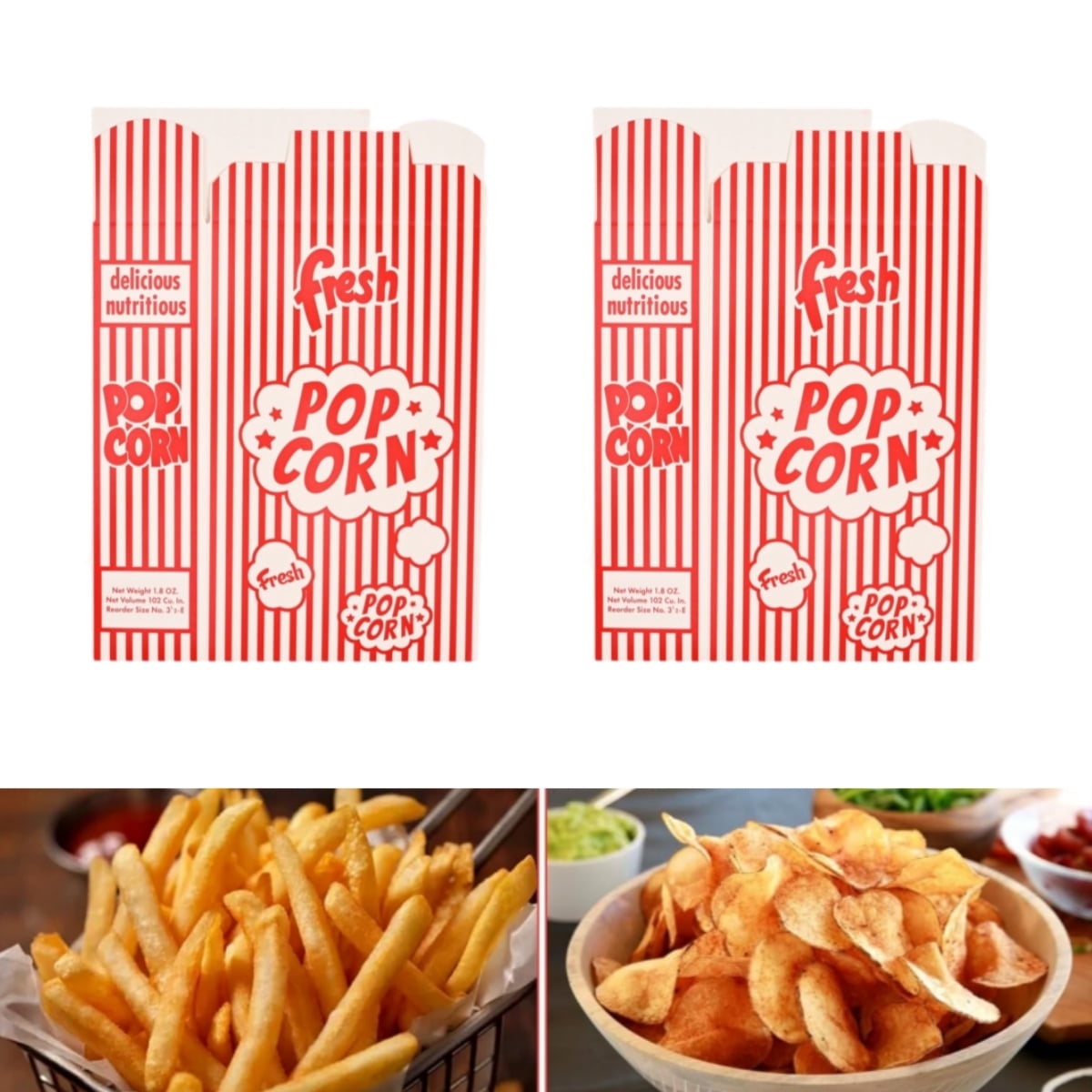 Close-Top Cardboard Popcorn Boxes,QZS Paper Popcorn Boxes,20pcs ...