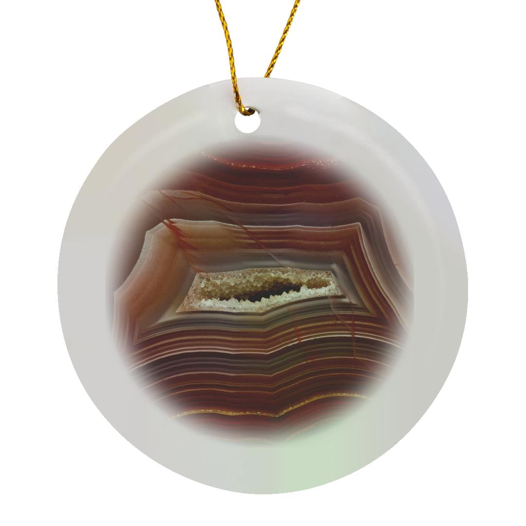 Close Up, Banded Agate, Quartzsite, Rust Color, Circle Porcelain ...