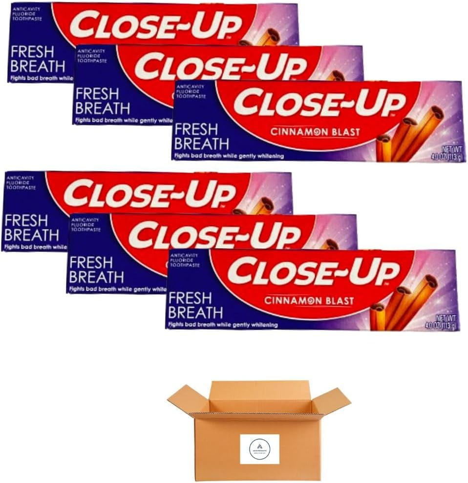 Close-Up Fluoride Toothpaste, Freshening Cinnamon Red Gel 4 oz (Pack of 6) - Walmart.com