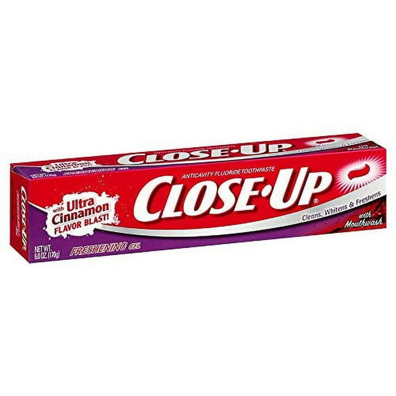 Closeup Fluoride Toothpaste Red Gel with MicroFoamers 6 Oz Freshens ...