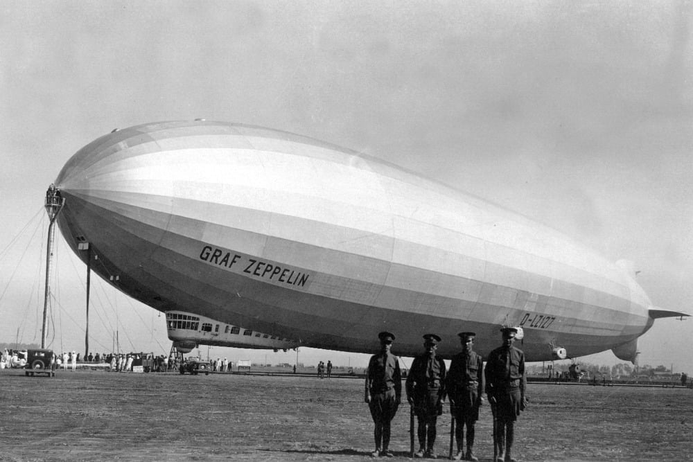 Close-Up Graf Zeppelin Blimp, Vintage Photograph (12x18 Wall Art Poster ...