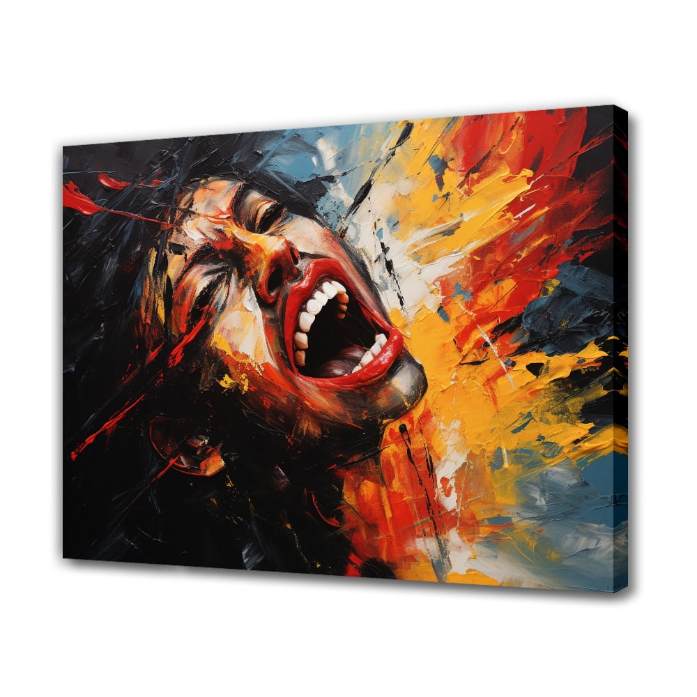 Close-Up Of The Face Of a Person With An Open Mouth Poster Decorative ...