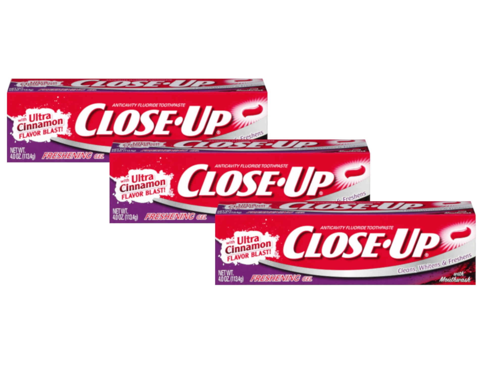 Close Up Red Gel Toothpaste - 4 Oz, 3 Pack - Walmart.com