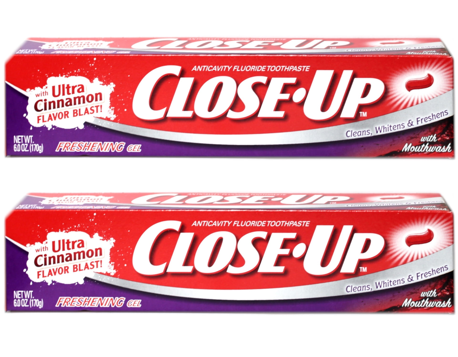 Closeup Freshening Red Toothpaste Gel 6 oz Pack of 2 Fluoride Whitening ...