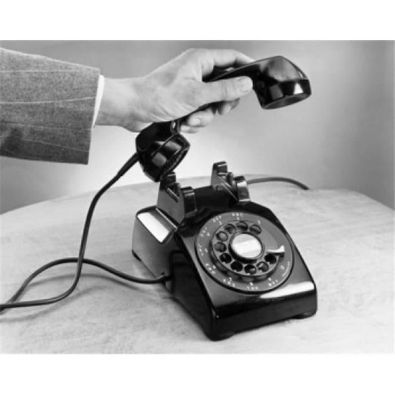 Close-Up of a Mans Hand Holding a Telephone Receiver Poster Print ...