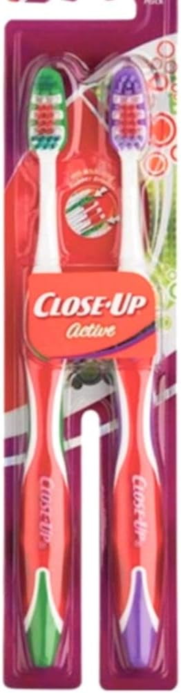 Close-up Active Toothbrush, with whitening Rubber bristles, 2 Pack ...