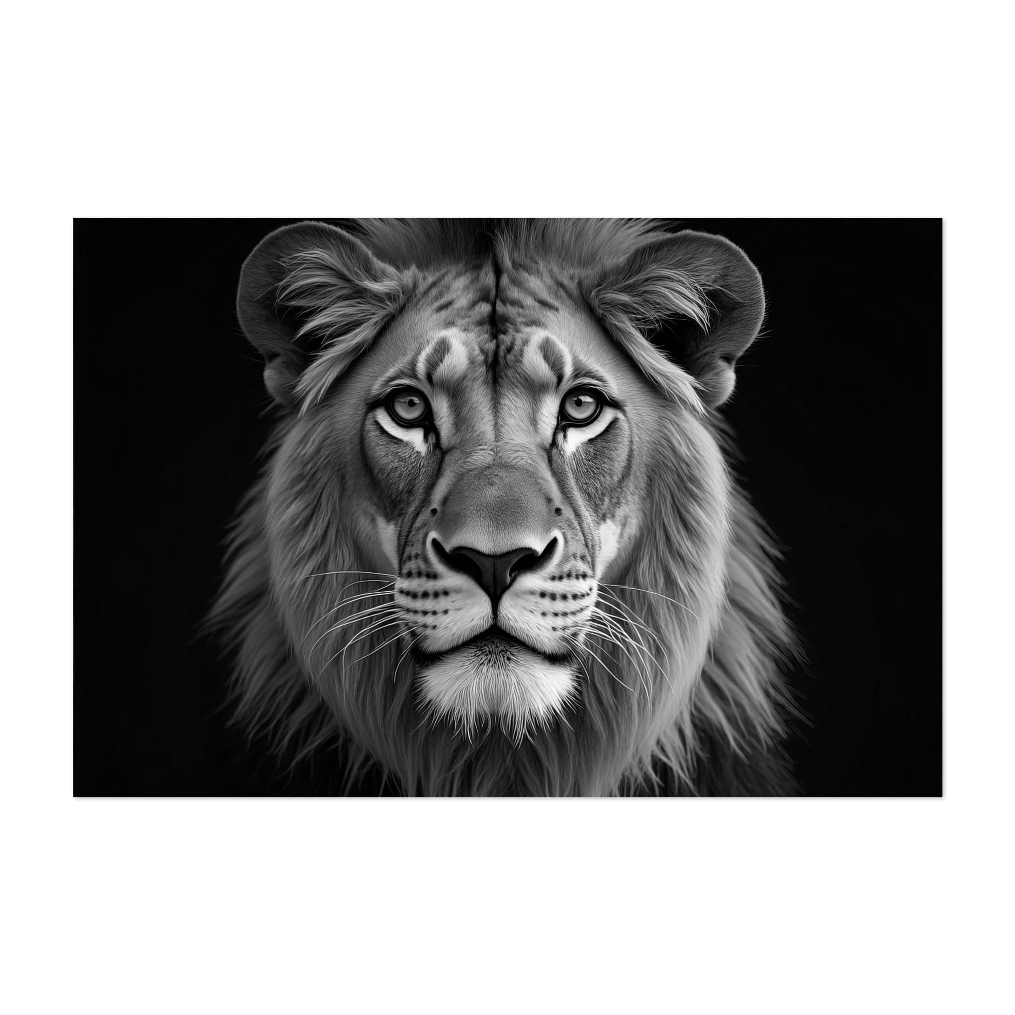 Close-up photograph of a lion. - Photography Black and White Animal ...