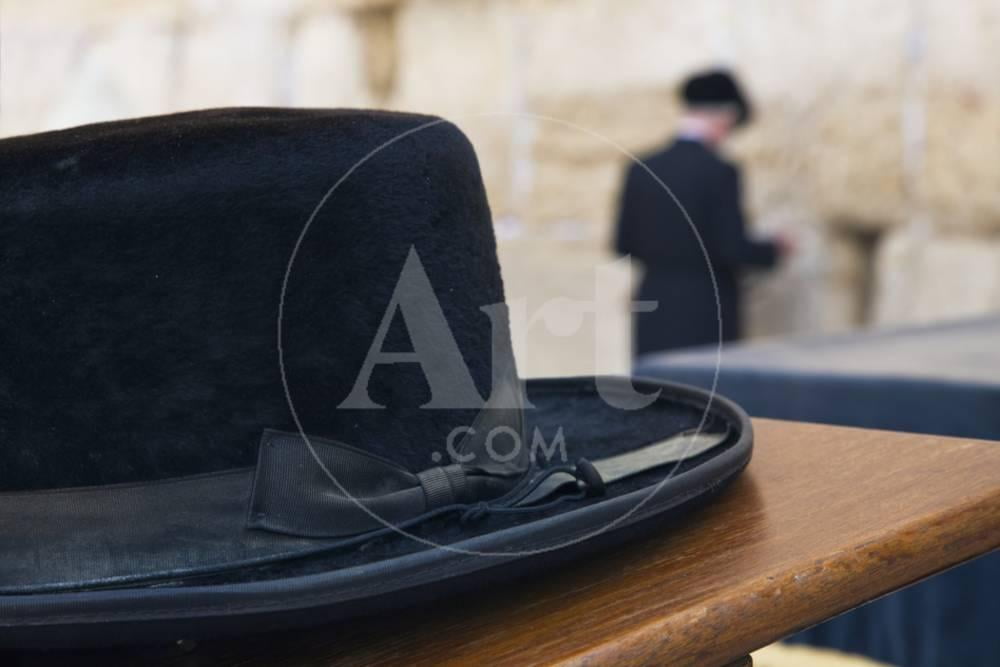 CloseUp of a Hasidic Jews Hat at the Western Wall, Figurative Unframed ...