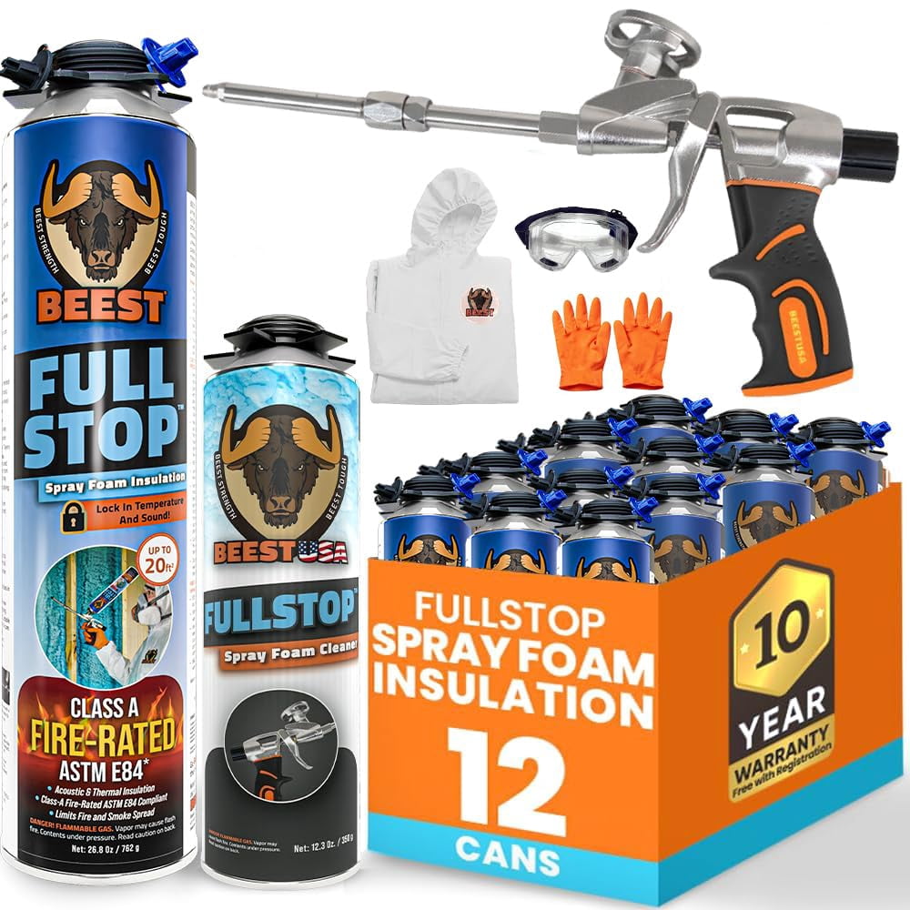 Beest FullStop Spray Foam Insulation Kit, 240 Board ft, DIY Thermal and ...