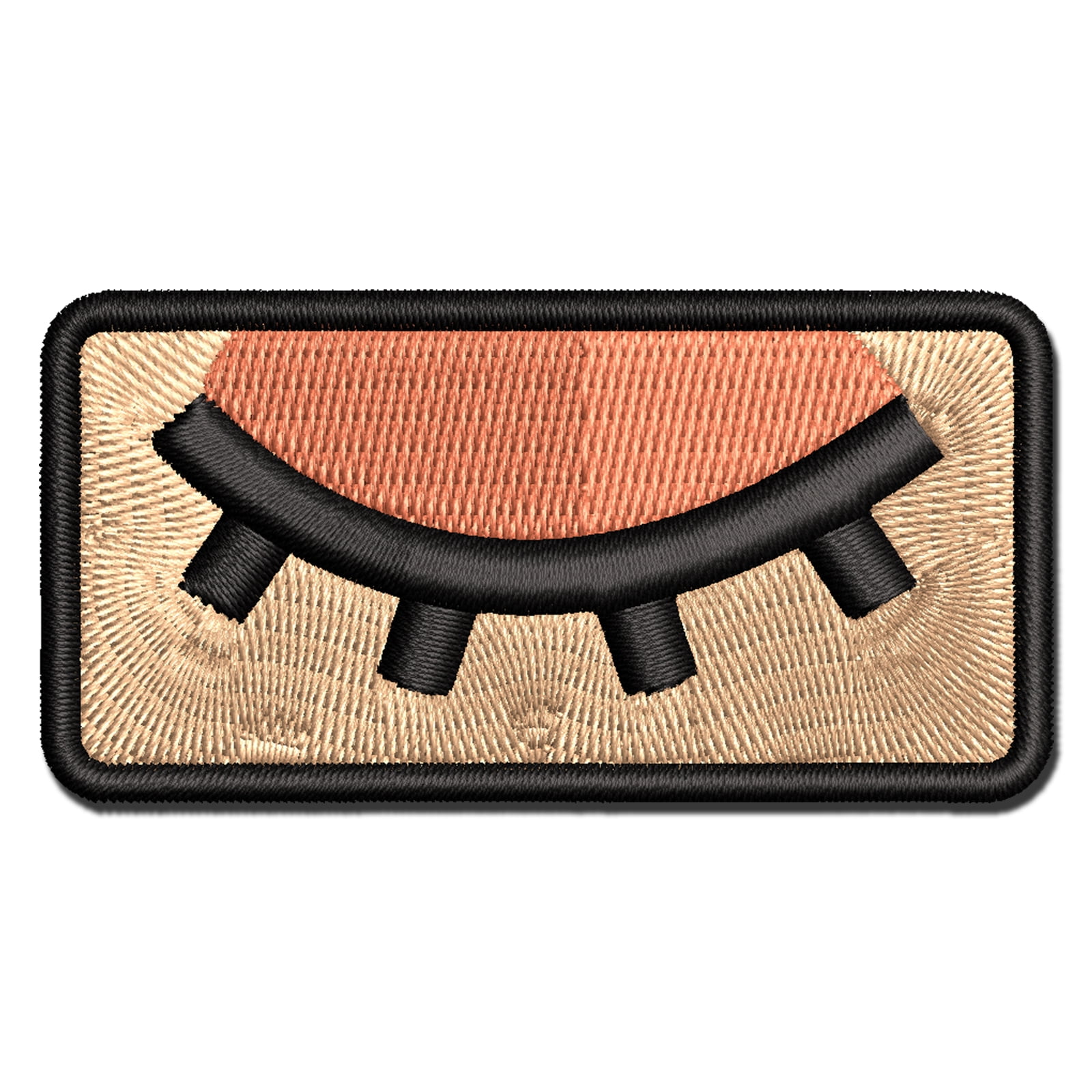 Closed Eye Sleeping Eyelashes Applique Multi-Color Embroidered Iron-On ...