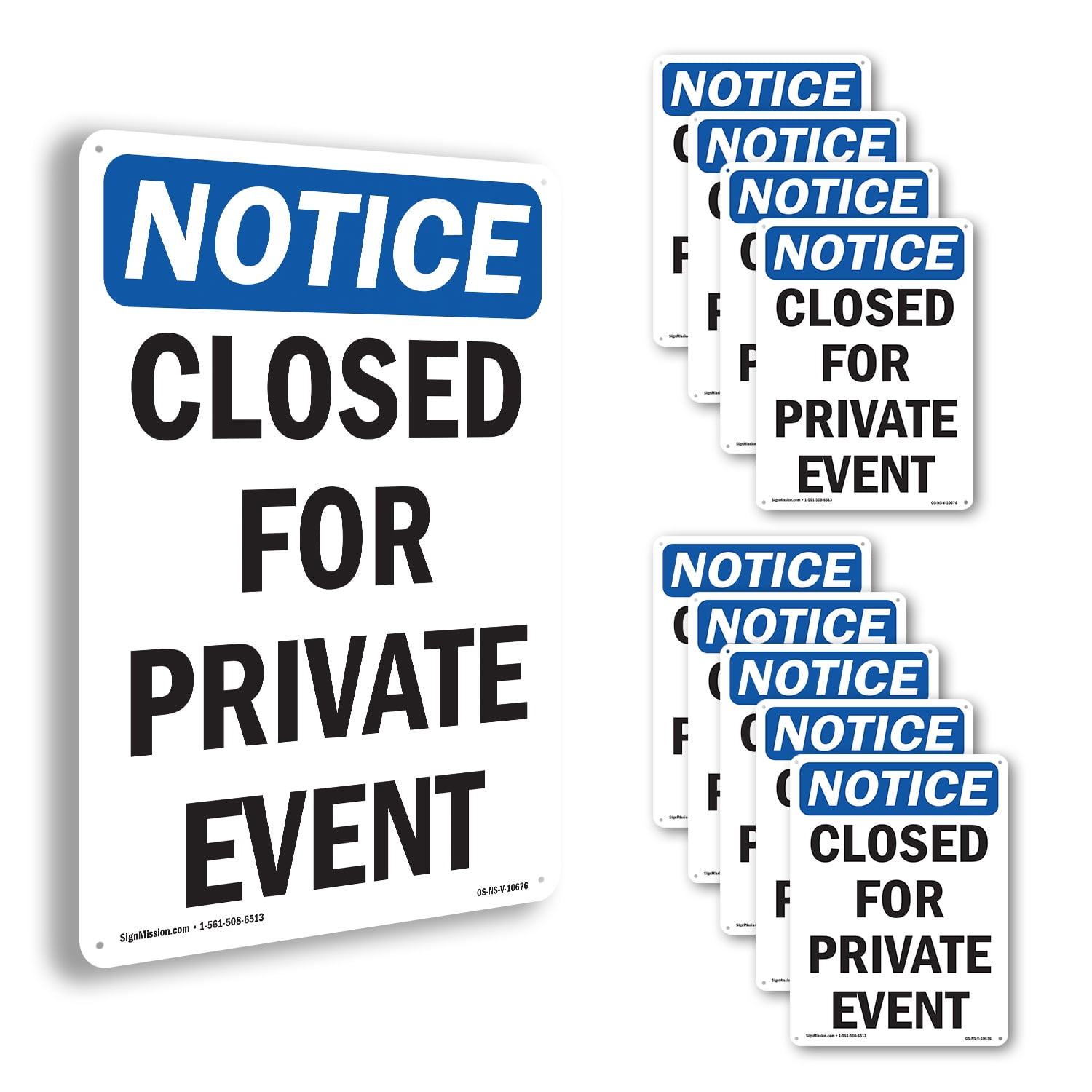 Closed For Private Event OSHA Notice Aluminum Sign 14 Inch x 10 Inch ...