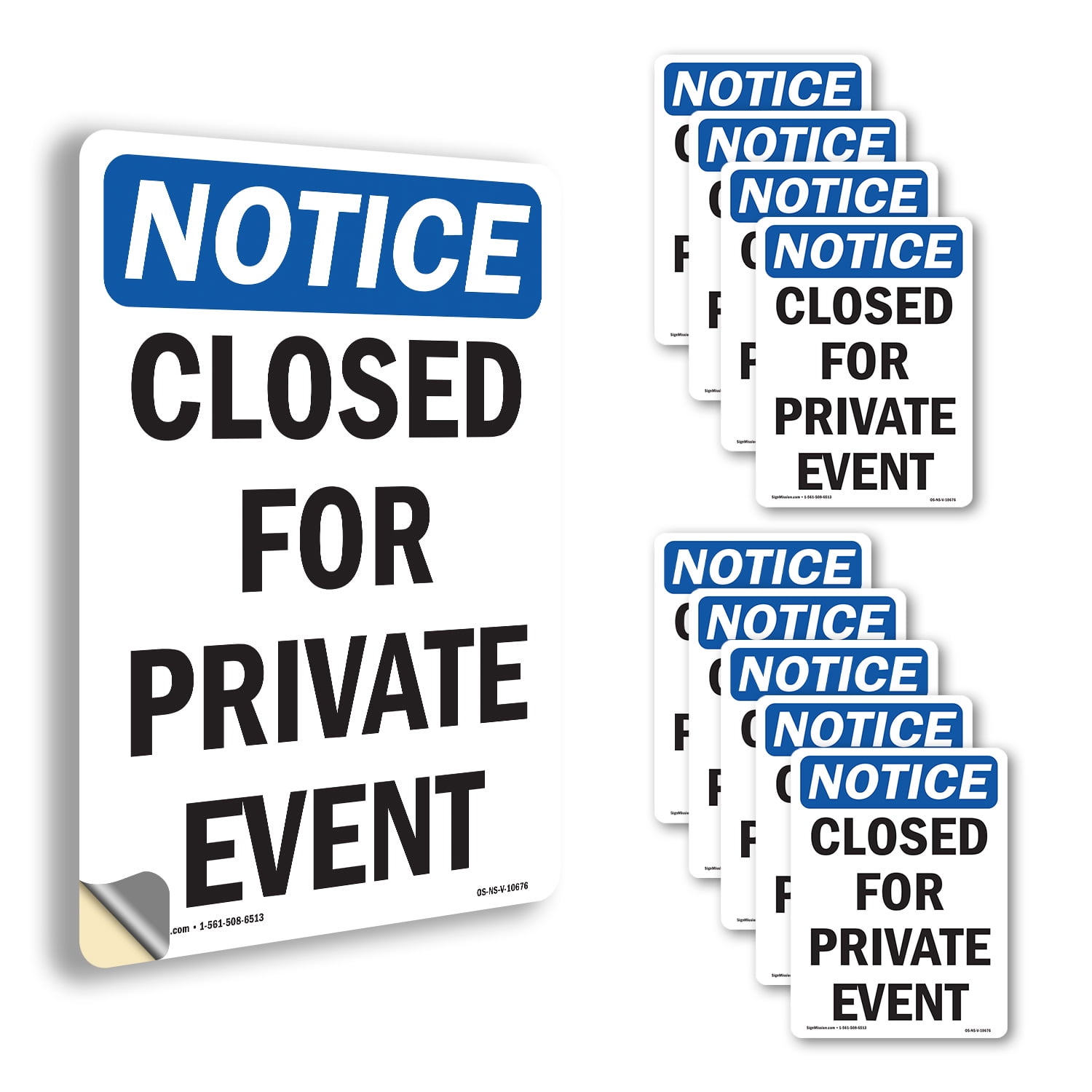 Closed For Private Event OSHA Notice Vinyl Decal Label 18 Inch x 12 ...