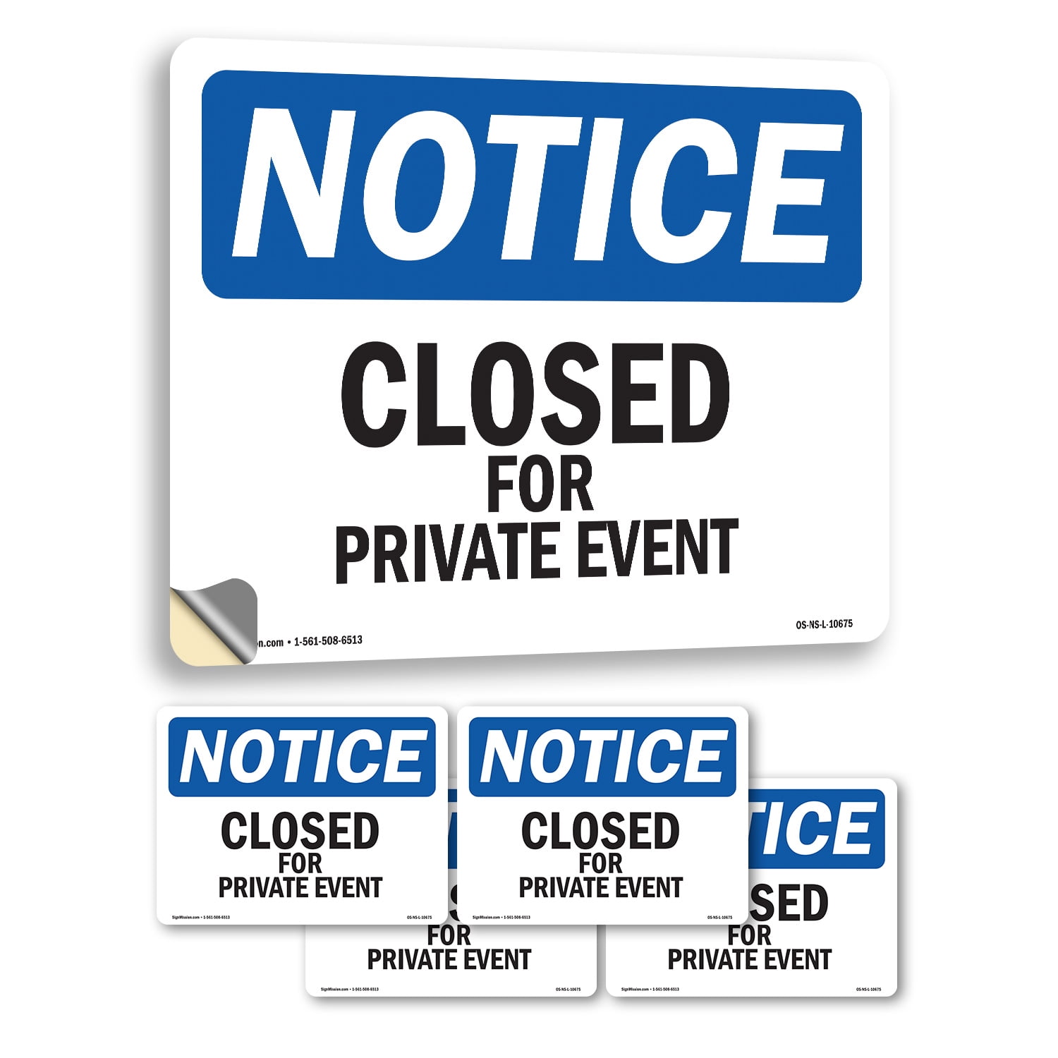 Closed For Private Event OSHA Notice Vinyl Decal Label 18 Inch x 12 ...