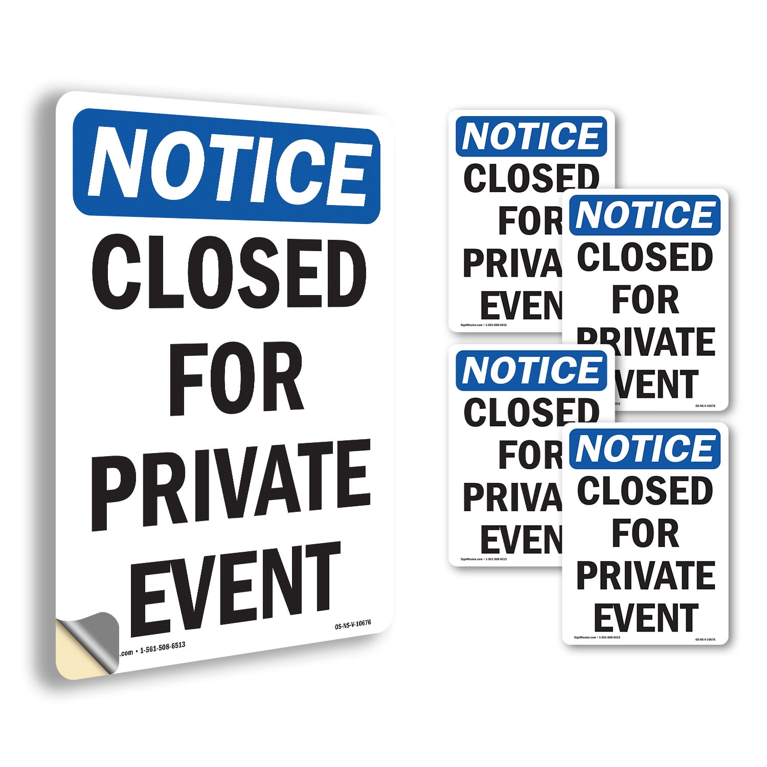 Closed For Private Event OSHA Notice Vinyl Decal Label 5 Inch x 3.5 ...