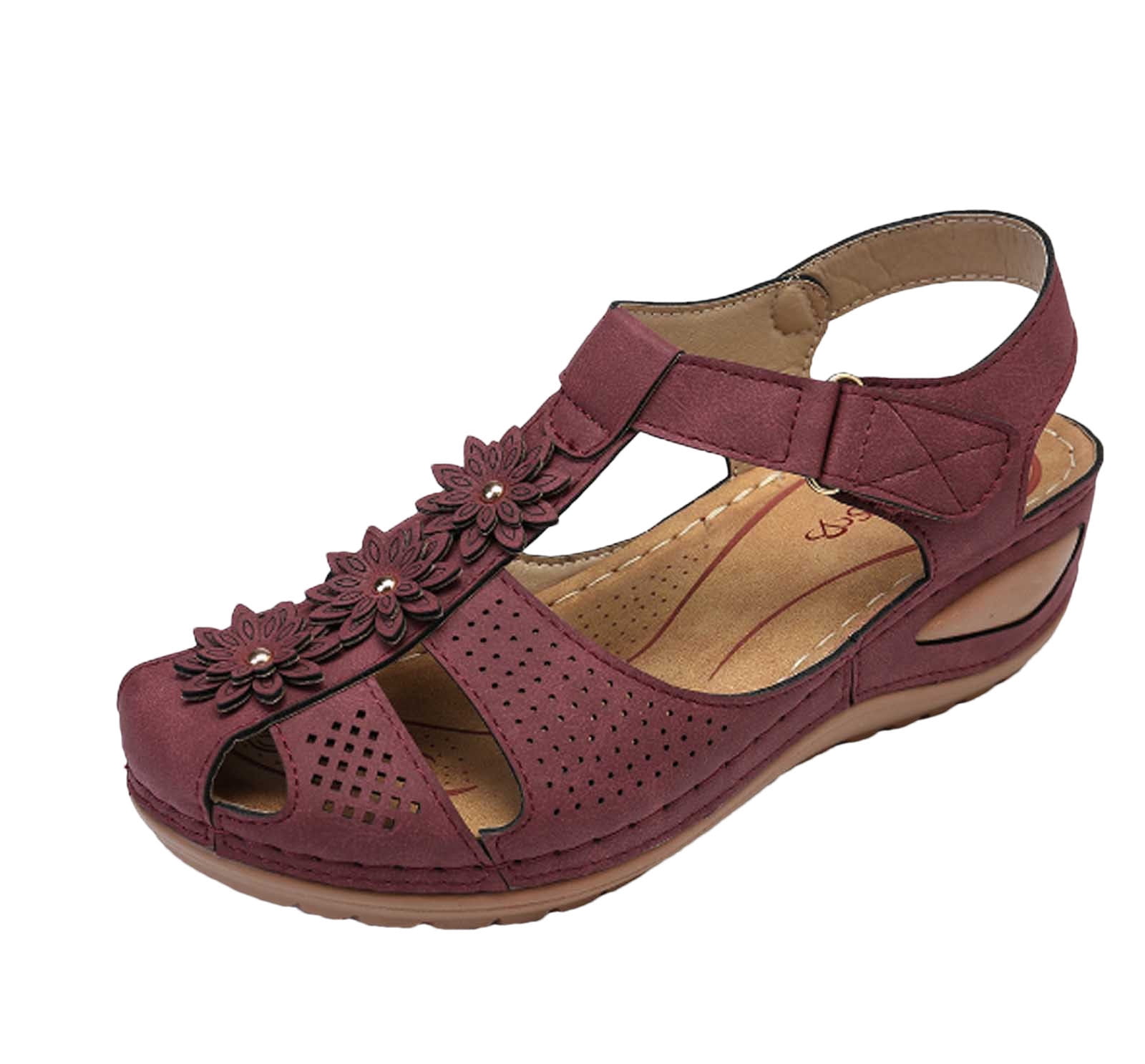 Closed Toe Sandals for Women Casual Summer 2023 Hollow Out Vintage ...