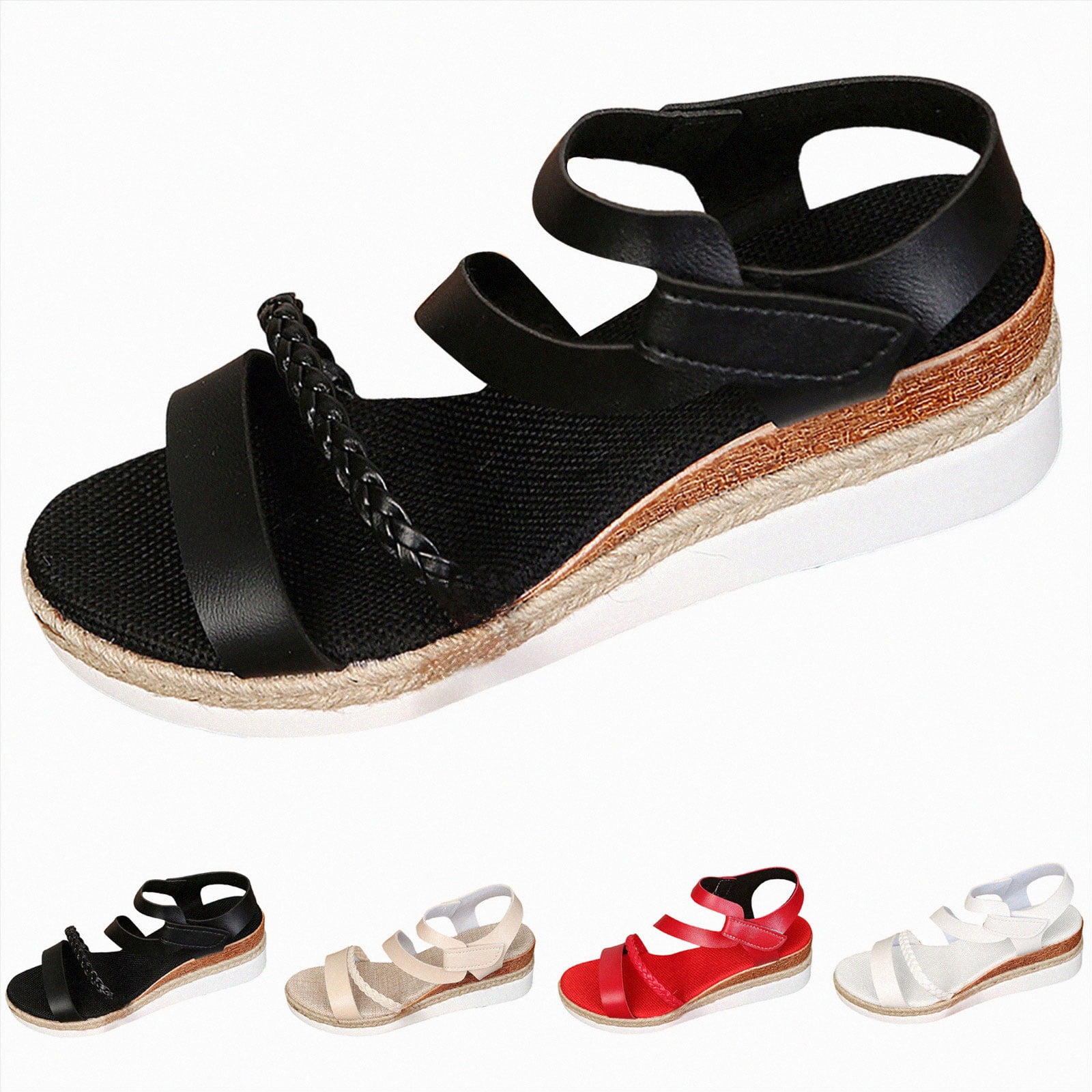 Closed Toe Wedge Sandals for Women Platform Espadrilles Heels with ...