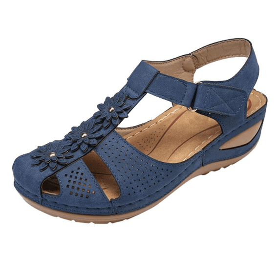 Closed Toe Wedges Sandals for Women 2026 Ankle Strap Hook and Loop ...