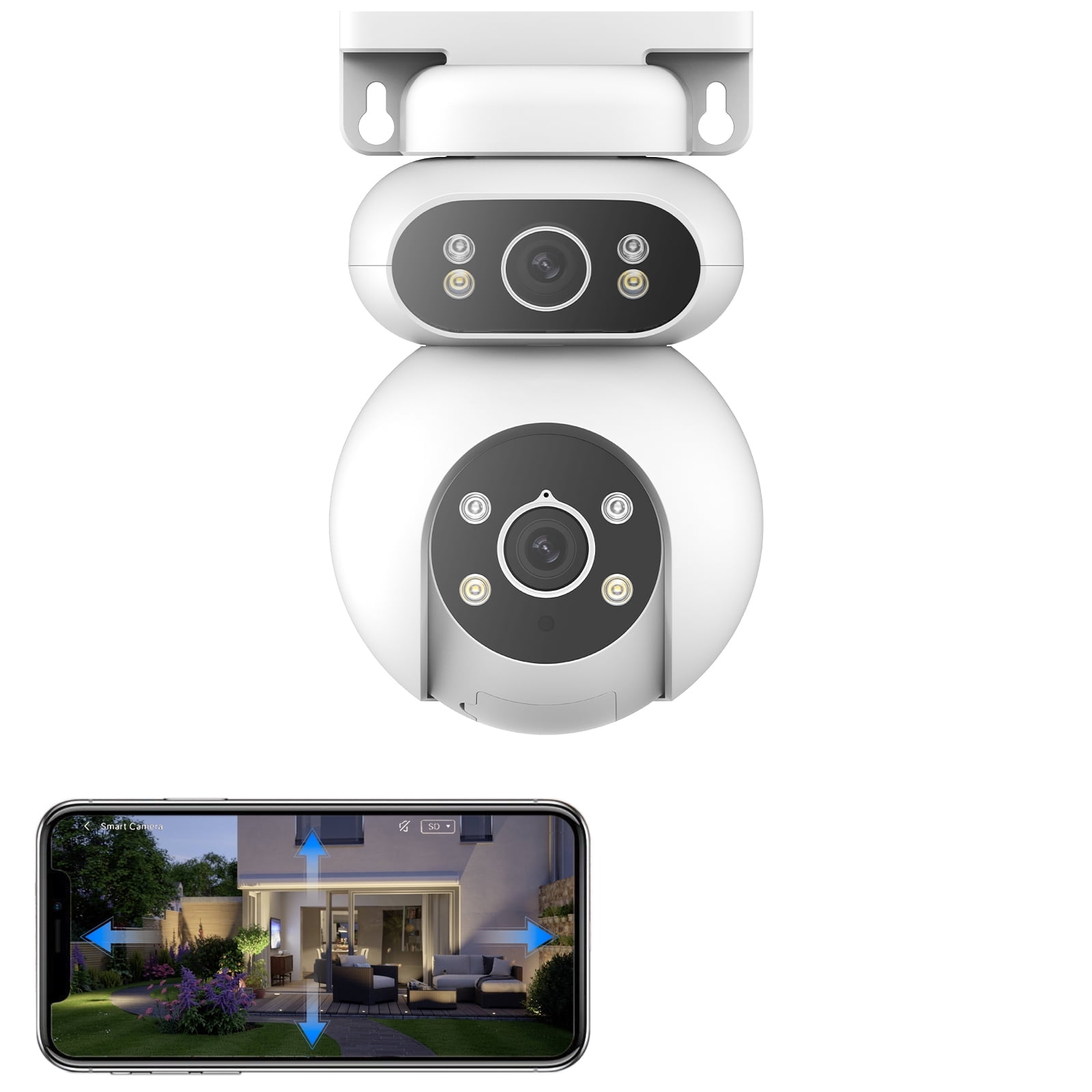 3K/5MP WiFi PTZ Outdoor Camera,Closeli Dual Lens Outdoor Camera for ...