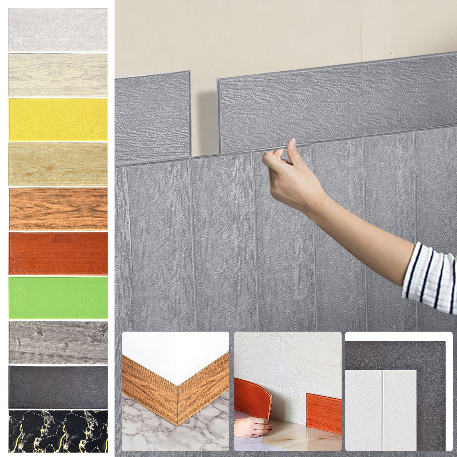 Closeout Deals! Wall Decor Eguiwyn Pvc Plastic Imitation Solid Wood ...