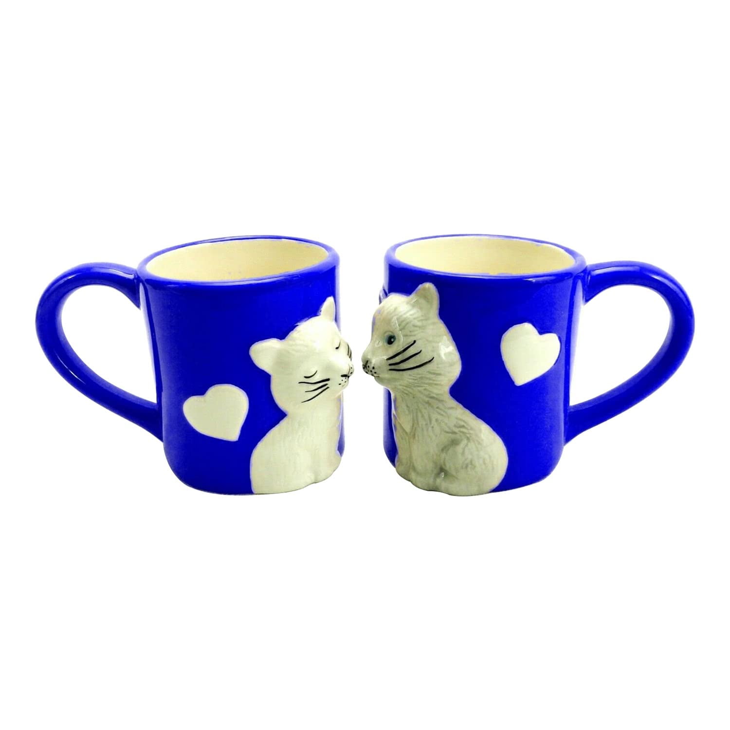 Closeout Services Corp Adorable Kissing Cat Mugs - Set of 2 Ceramic ...