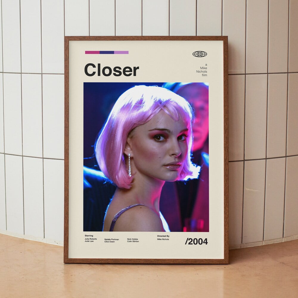 Closer 2004 Vintage Movie Poster Natalie Portman Julia Roberts Jude Law ...