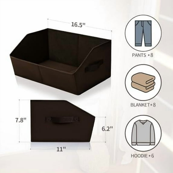 Closet Baskets for Shelves Trapezoid - Decorative Storage Baskets with ...