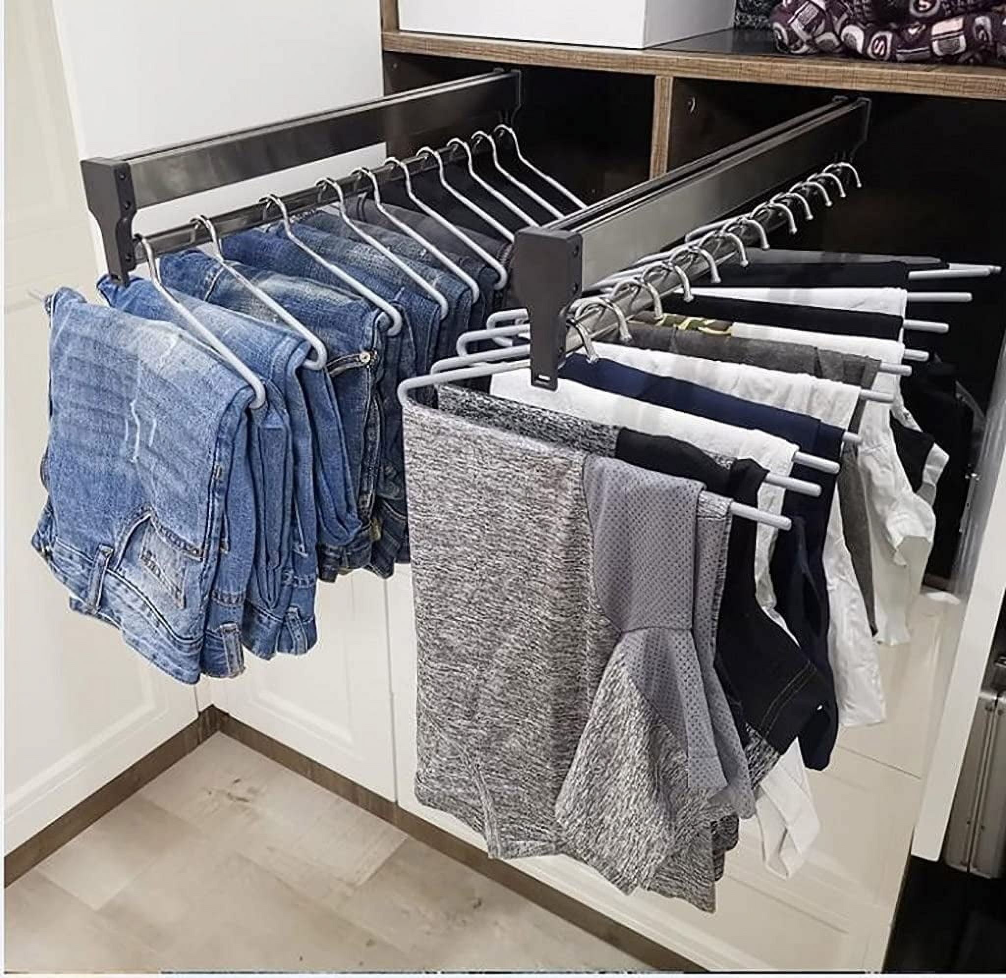 Closet Clothes Hanger Rail,Pull-Out Closet Rod 30-60cm,Wardrobe ...