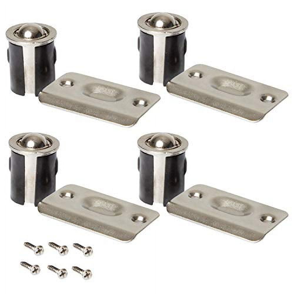 Closet Door Ball Catch Hardware, 4 Pack - Satin Nickel Drive-in Ball ...