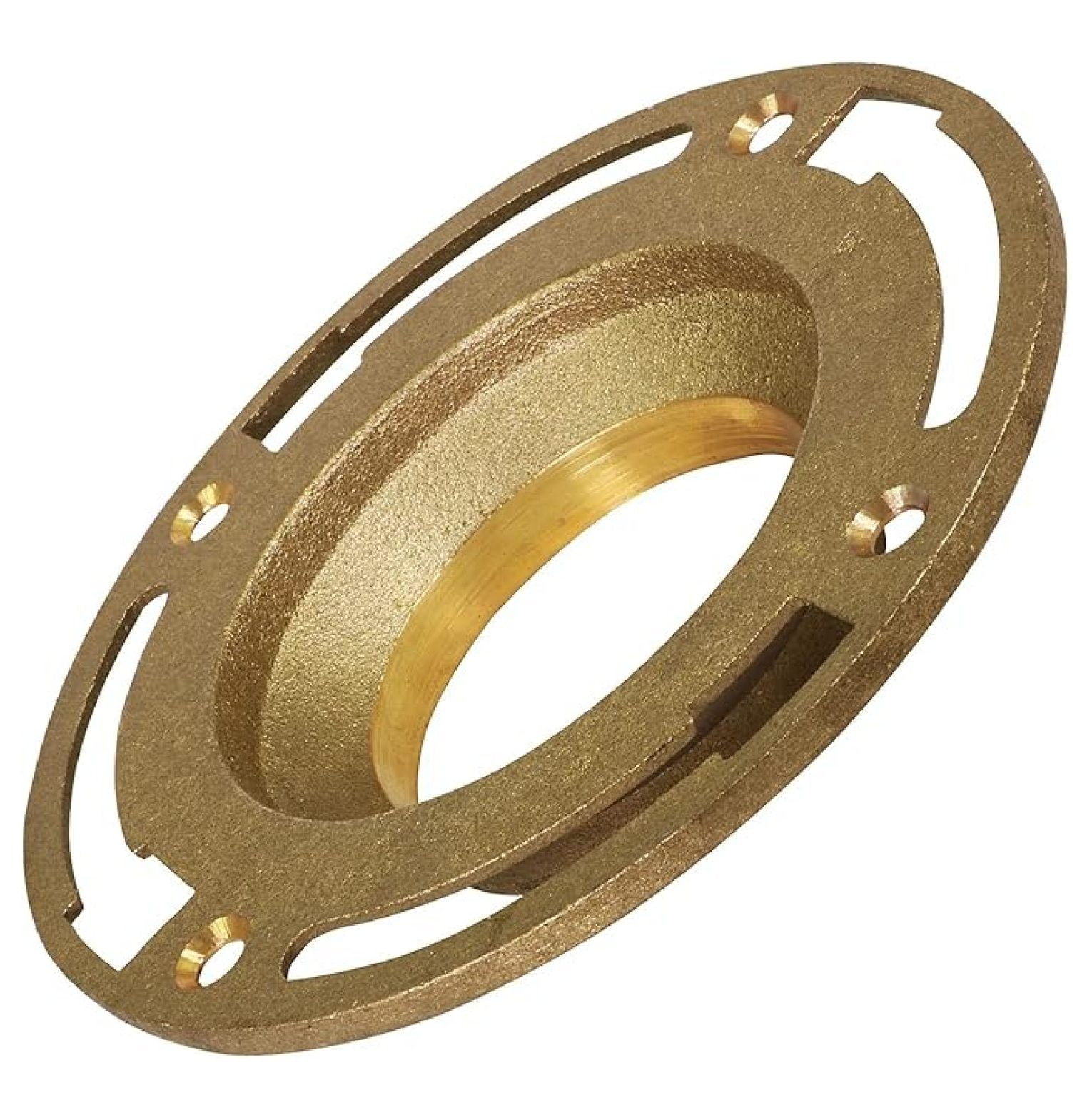 Closet Flange 4 Inch - Solid Brass Toilet Flange with 6 Mounting Slots ...