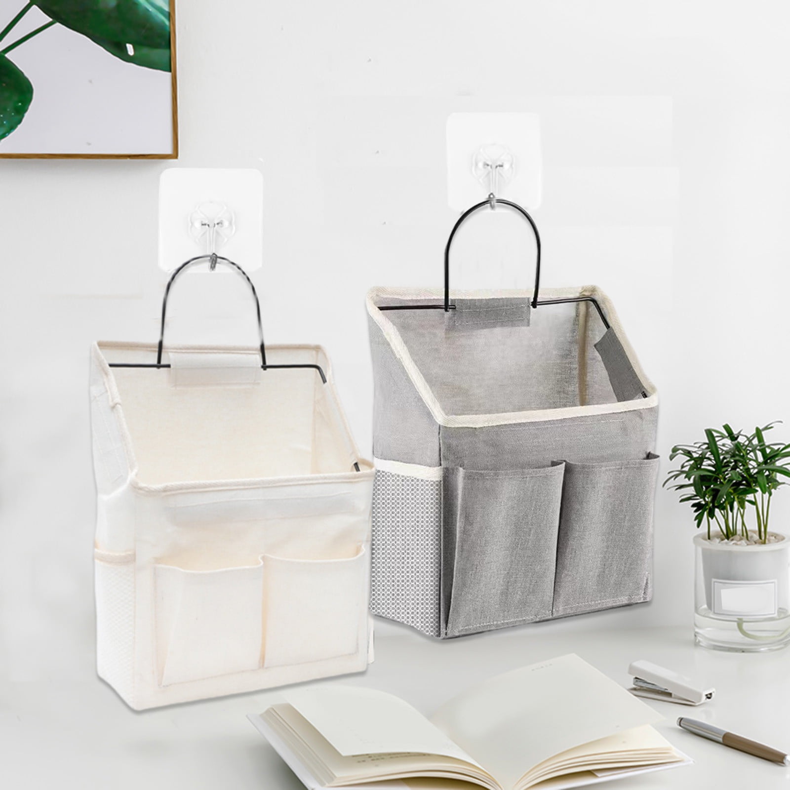 Closet Hanging Organizers, Small Item Shelves, Adjustable Hooks + Clear ...