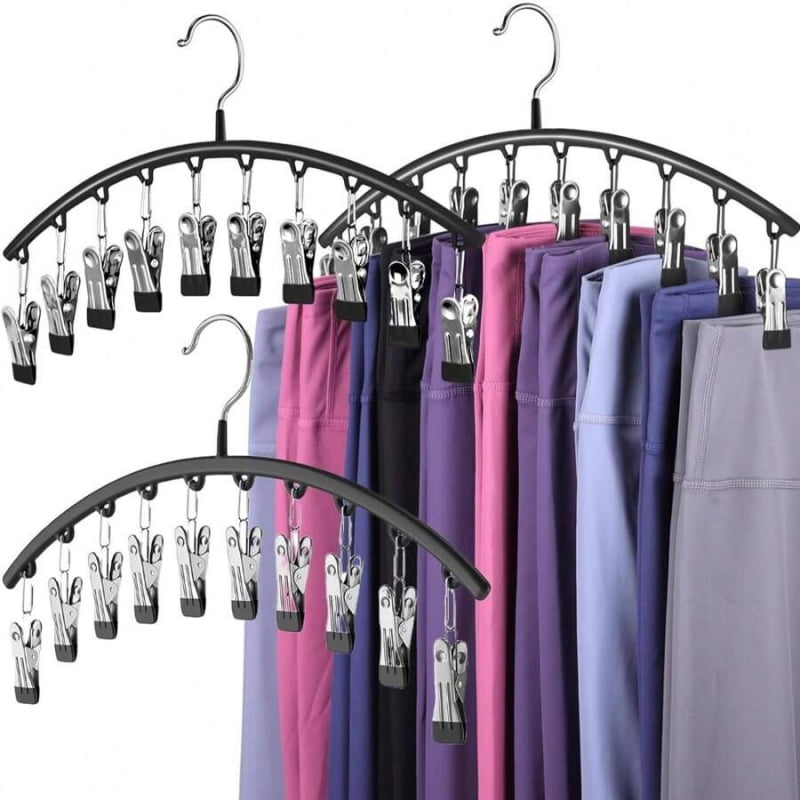 Closet Leggings Storage Rack, Metal Yoga Pants Hangers 3 Pack, Holds 30 ...