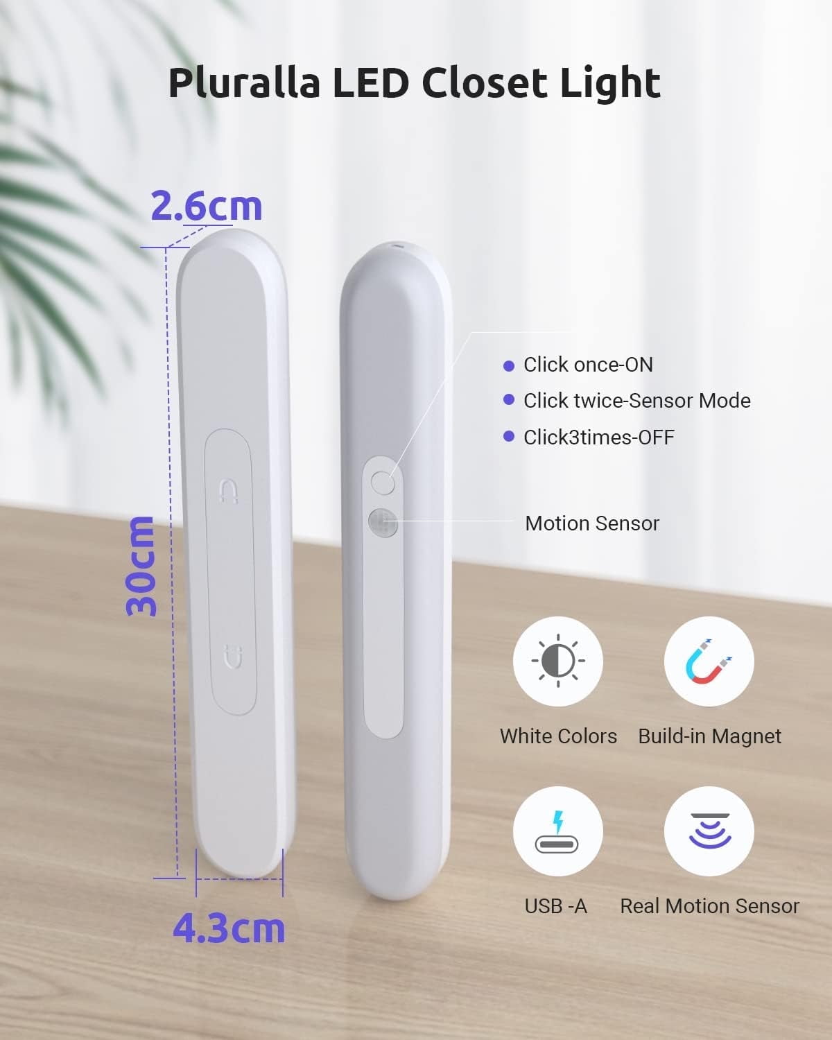 TOTU Closet Light, 59 LED Under Cabinet Rechargeable Light with Motion ...