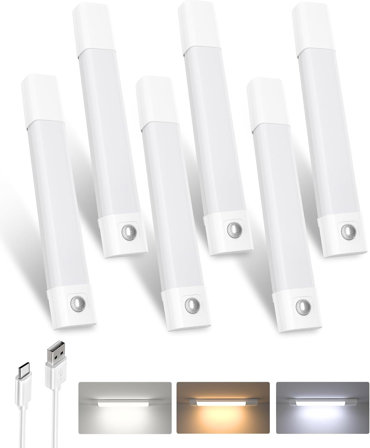 Closet Lights, 30 LED Rechargeable Under Cabinet Lighting Wireless, 3 ...
