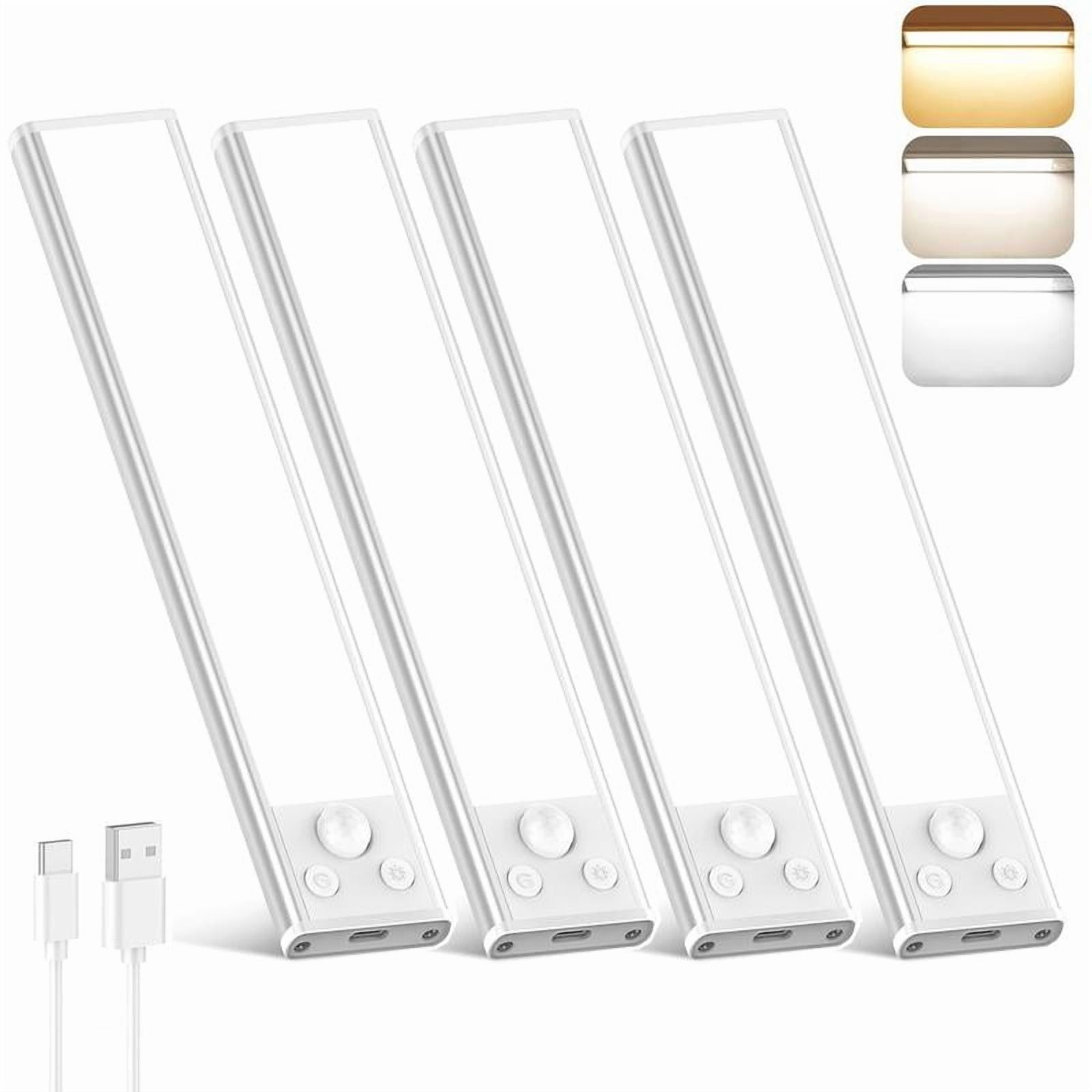 Closet Lights, 4 Pack LED Rechargeable Under Cabinet Lighting Wireless ...
