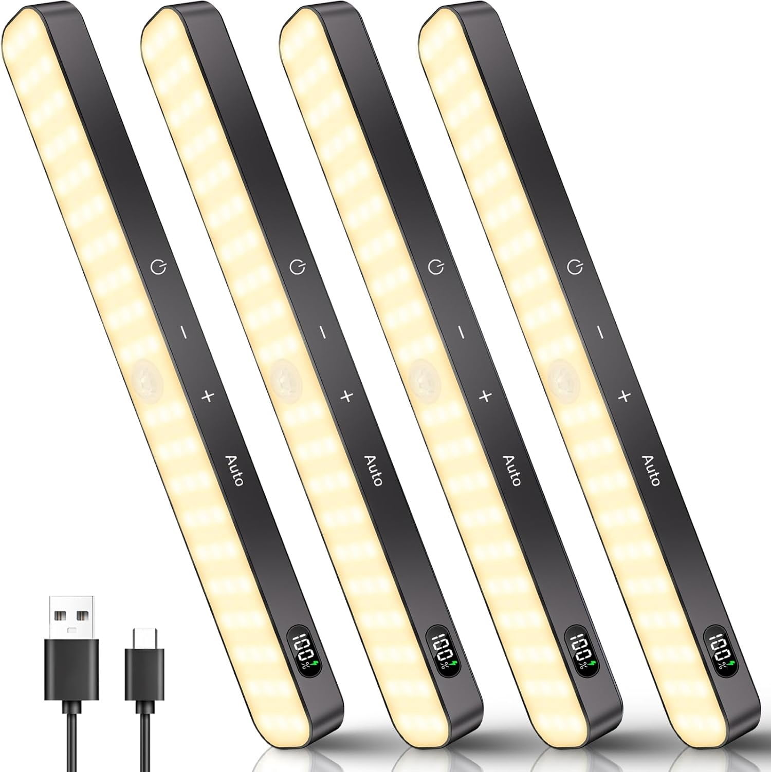 Closet Lights Rechargeable, Level Display, Dimmable Lights, 3000K ...