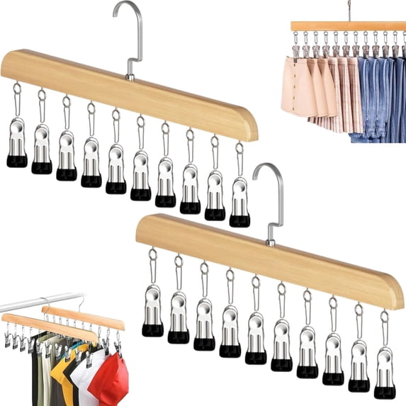 Closet Organizer with 10 Clips - Space Saving Hanging Closet Organizer ...