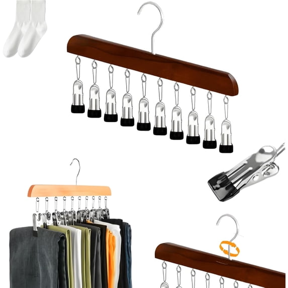Closet Organizer with 10 Clips - Space Saving Hanging Closet Organizer ...