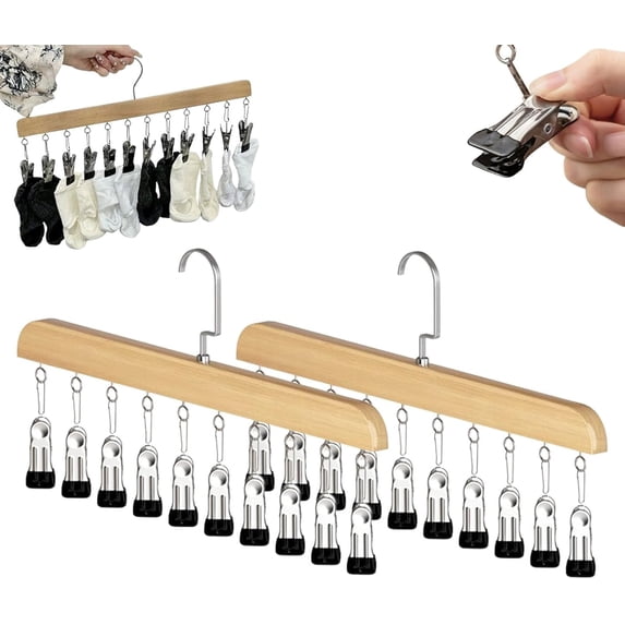 Closet Organizer with 10 Clips – Space Saving Hanging Closet Organizer ...