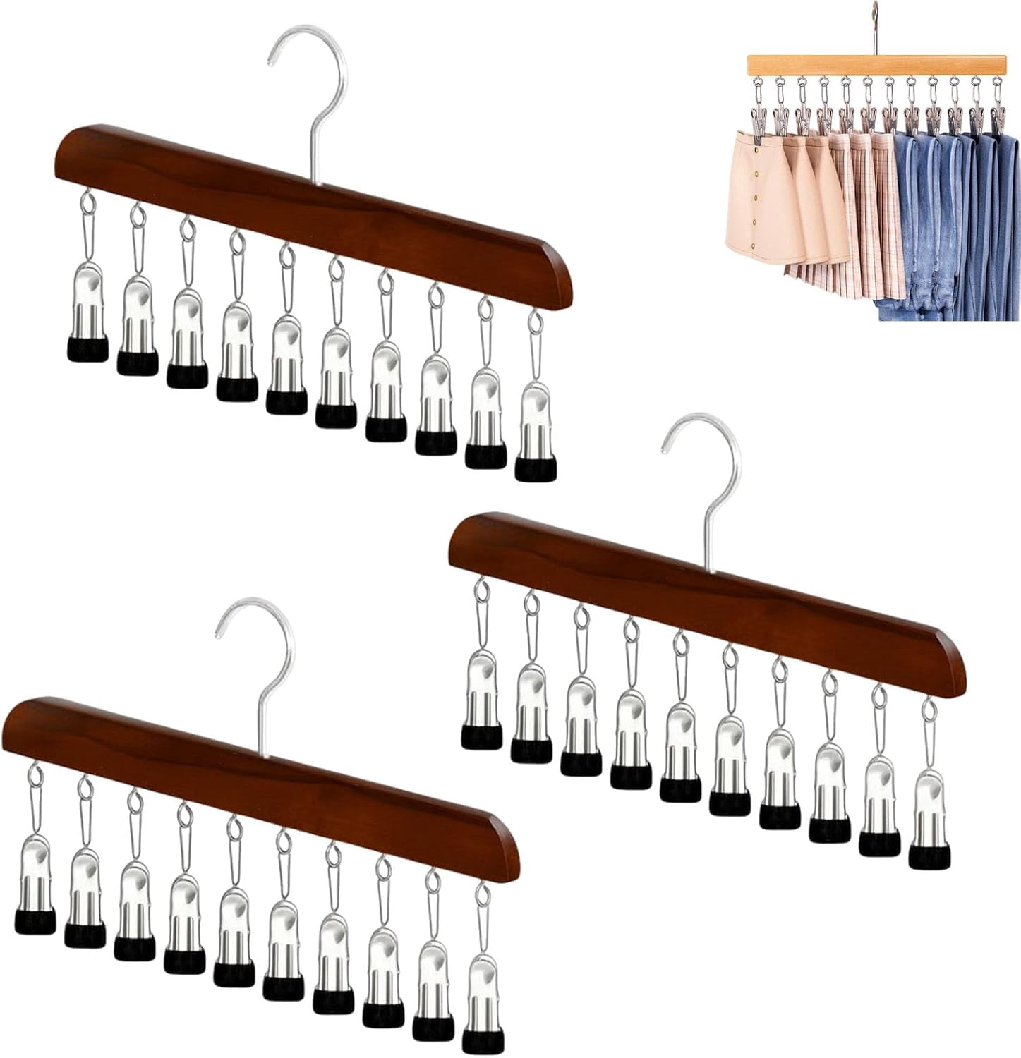Closet Organizer with 10 Clips – Space Saving Hanging Closet Organizer ...