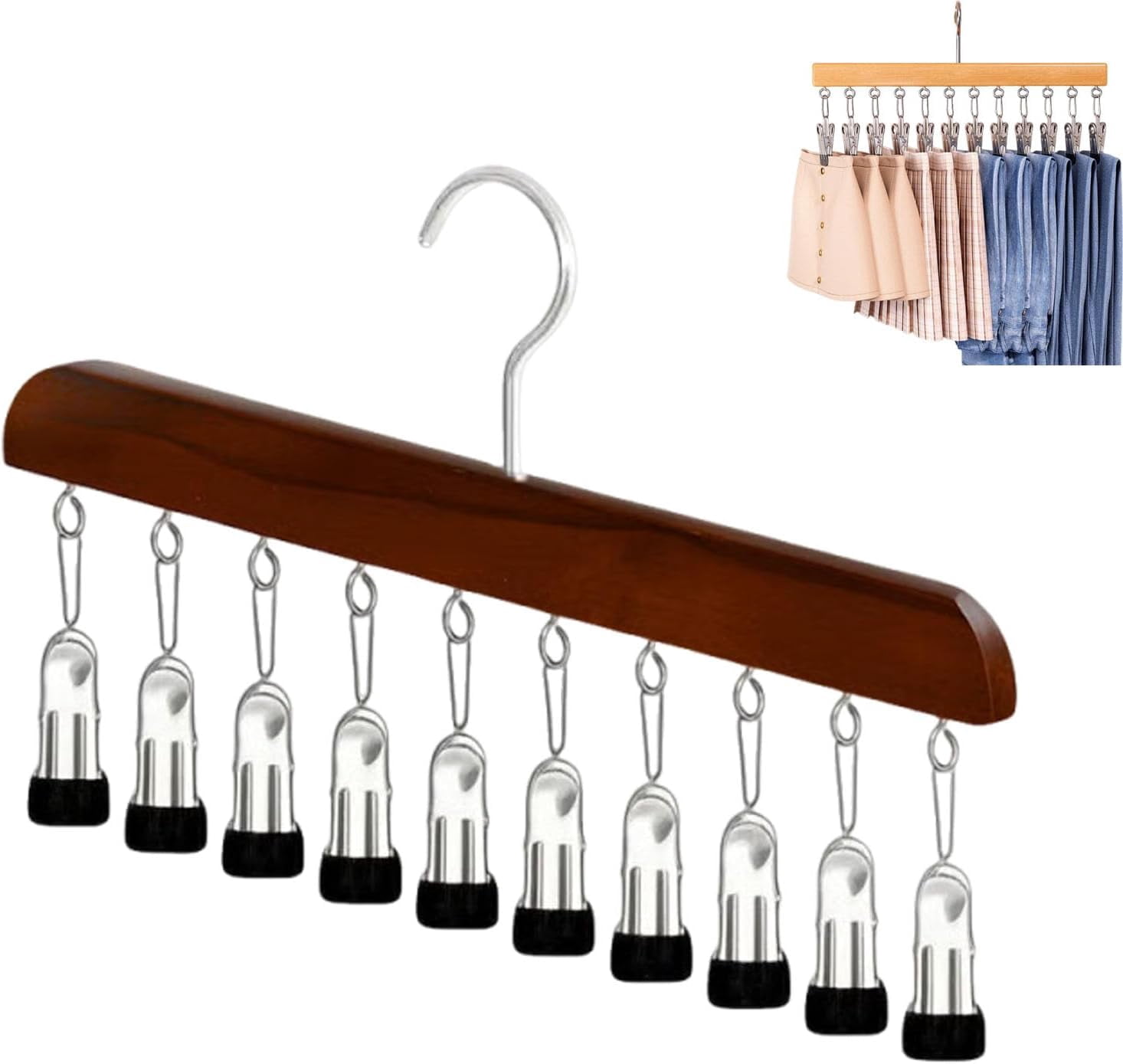Closet Organizer with 10 Clips – Space Saving Hanging Closet Organizer ...
