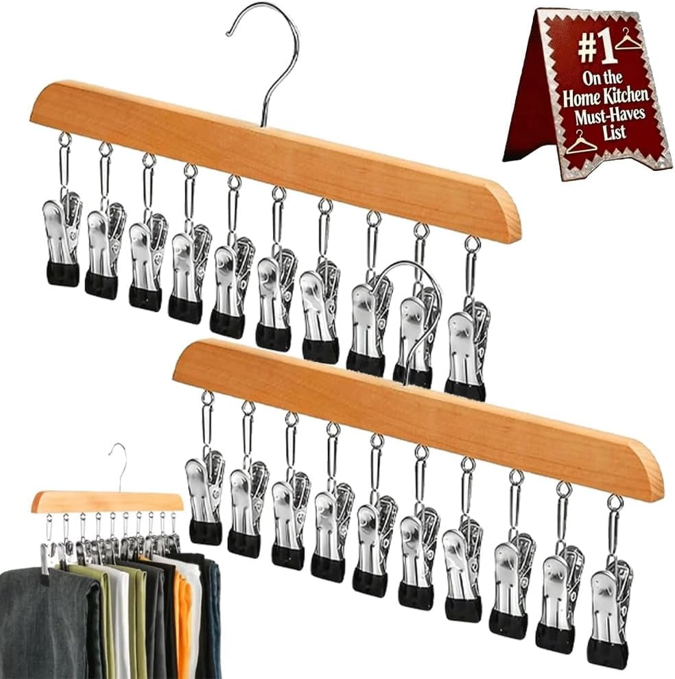 Closet Organizer with 10 Clips – Space Saving Hanging Closet Organizer ...