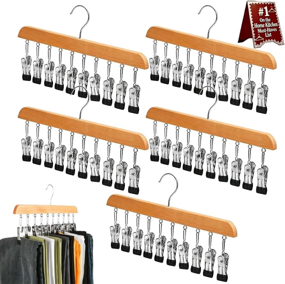 Closet Organizer with 10 Clips – Space Saving Hanging Closet Organizer ...
