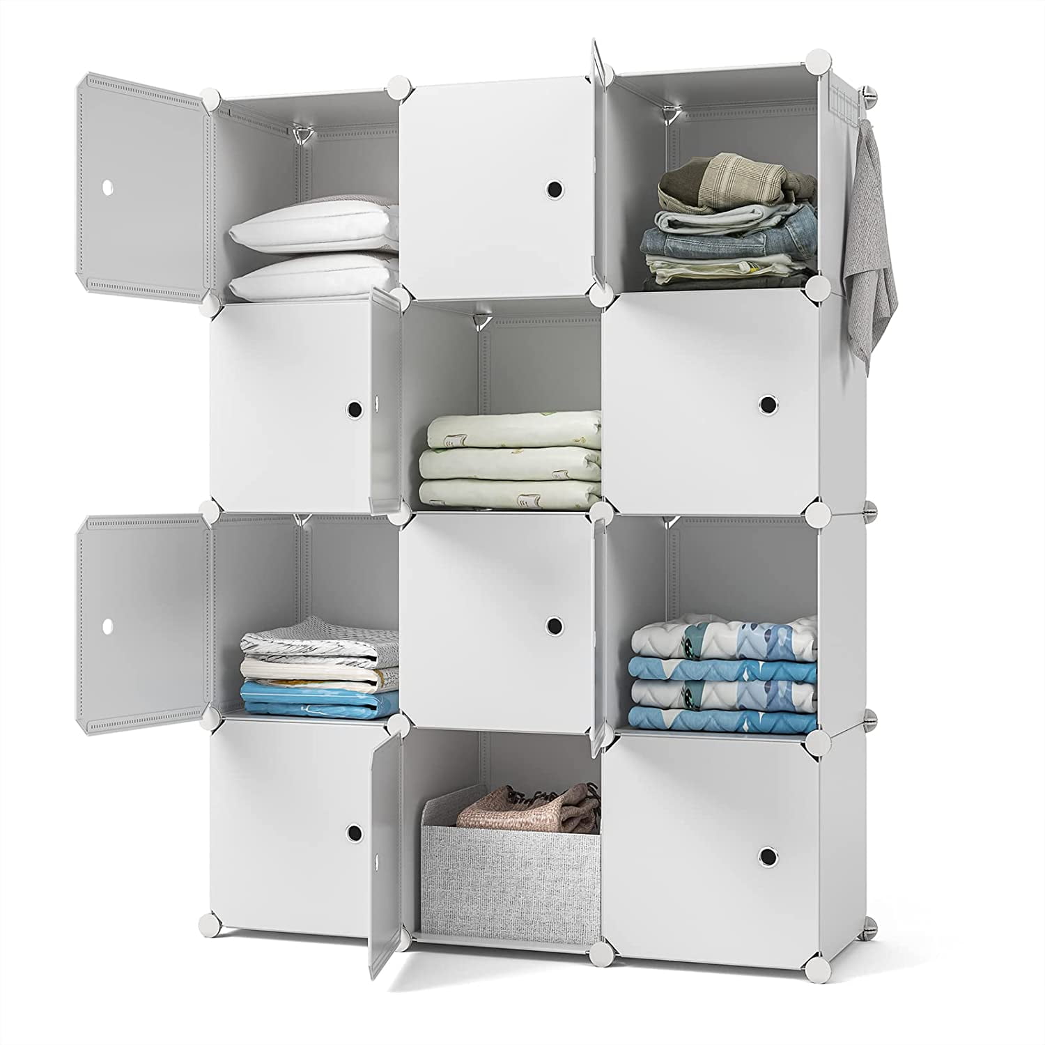 Closet Organizer, 12-Cube Storage with Doors, Closet Organizers and ...
