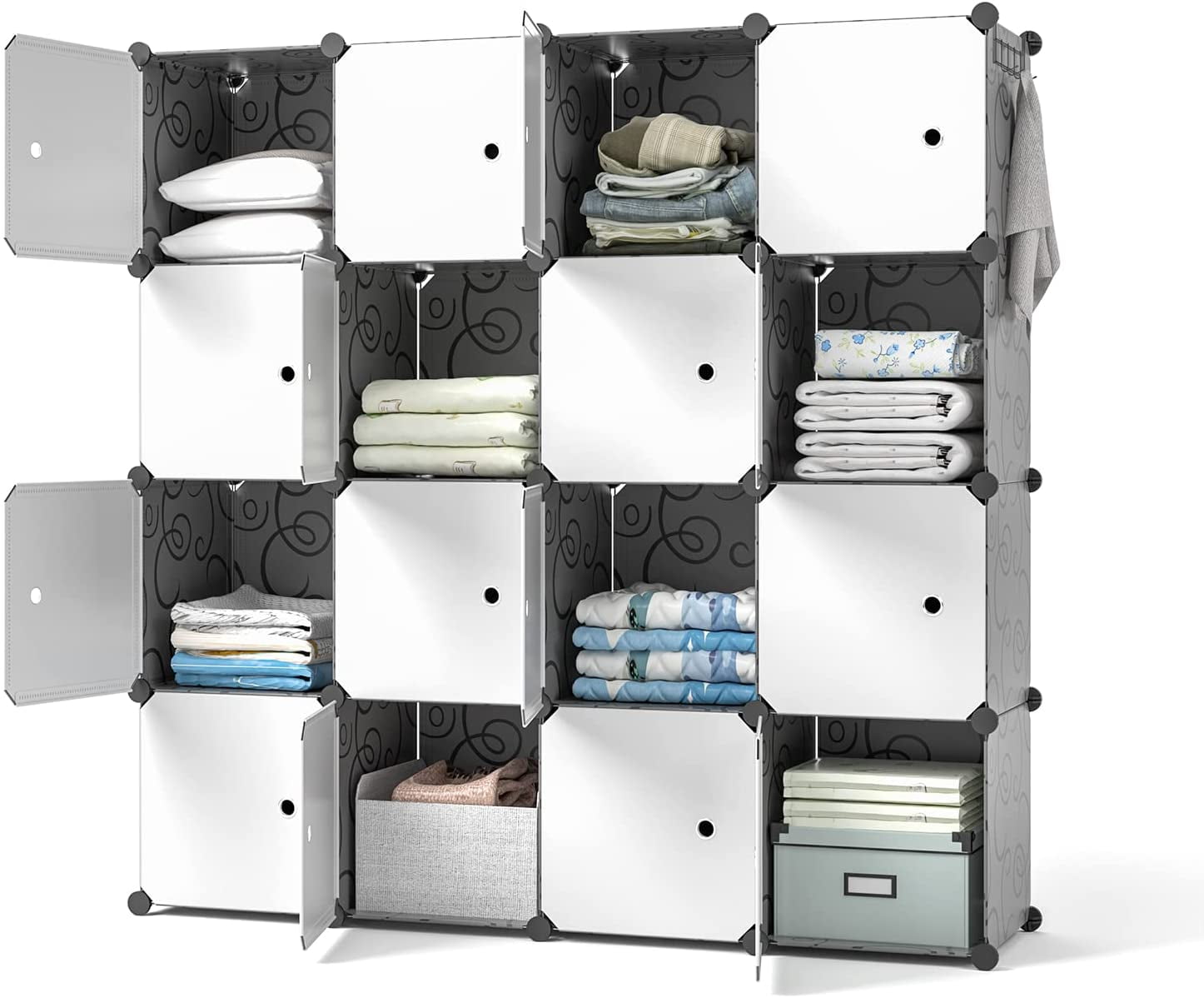 Closet Organizer, 16-Cube Storage with Doors, Closet Organizers and ...