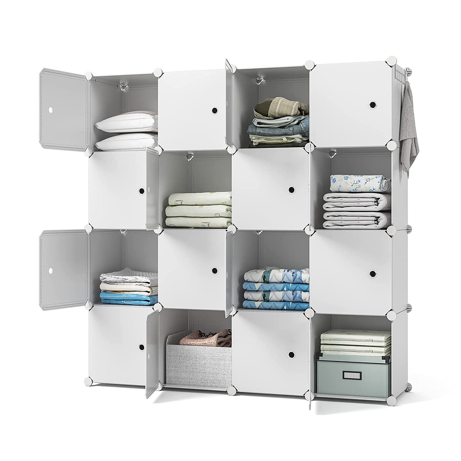 Closet Organizer, 16-Cube Storage with Doors, Closet Organizers and ...